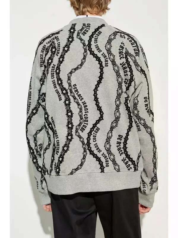 Versace Chain Link Print Crewneck Sweatshirt