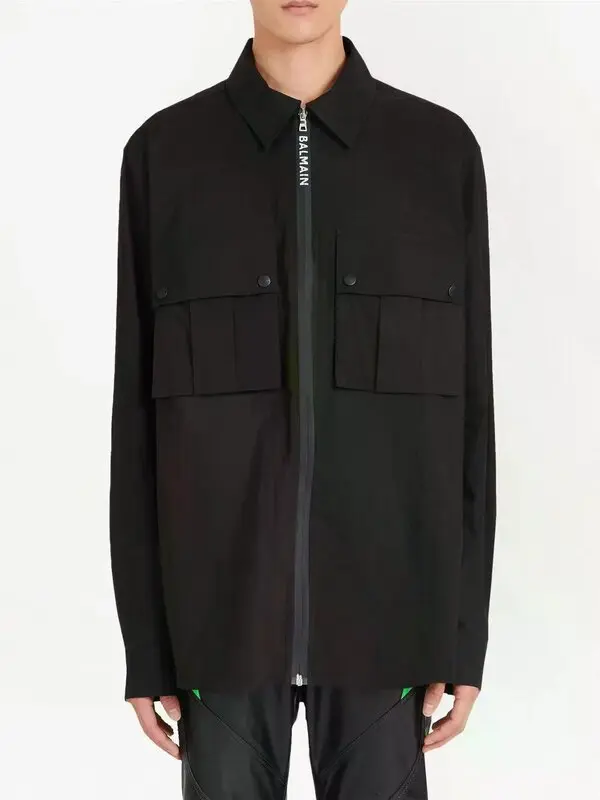 Balmain Zip-up Cotton Shirt