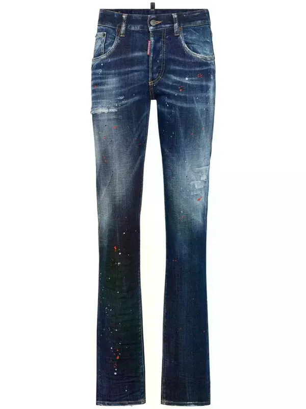 Dsquared2 Straight-leg Jeans With Paint Splatter Detail