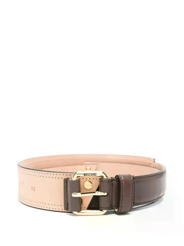 Moschino Panelled Leather Belt With Ardillon Buckle - Brown