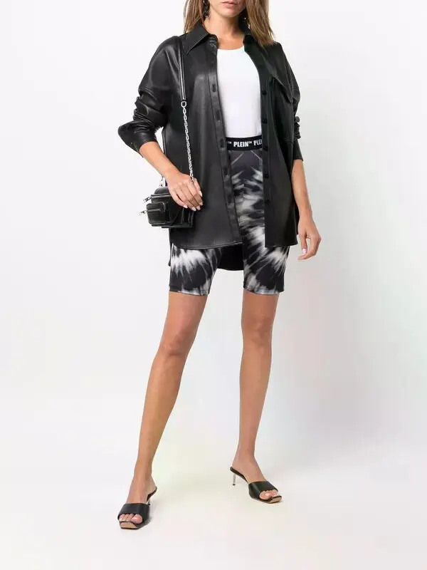 Philipp Plein Tie-dye Print Cycling Shorts - Black