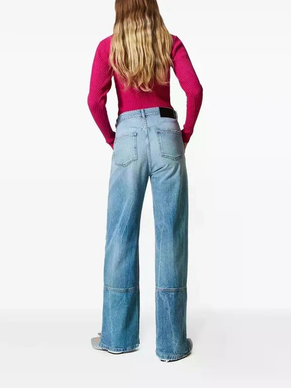 TWINSET Seam-detail Wide-leg Jeans - Blue