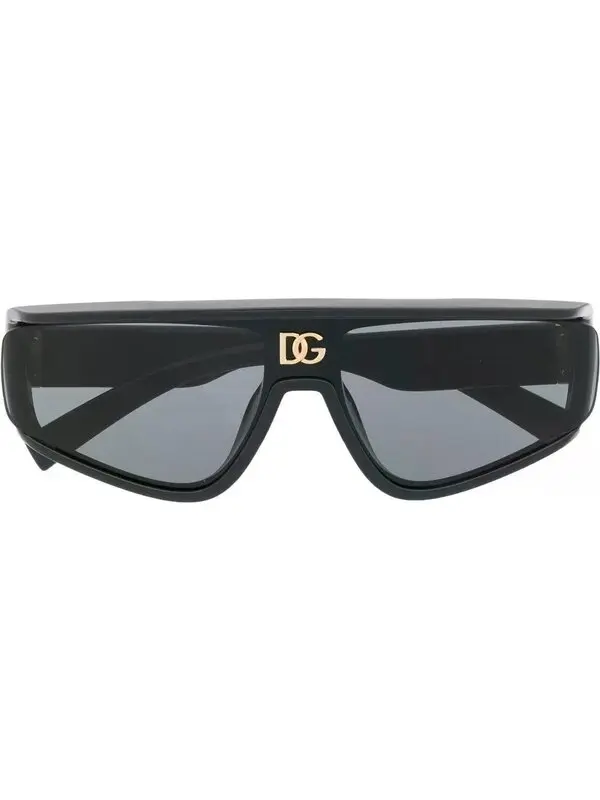 Dolce & Gabbana Square-frame Logo-plaque Sunglasses - Black