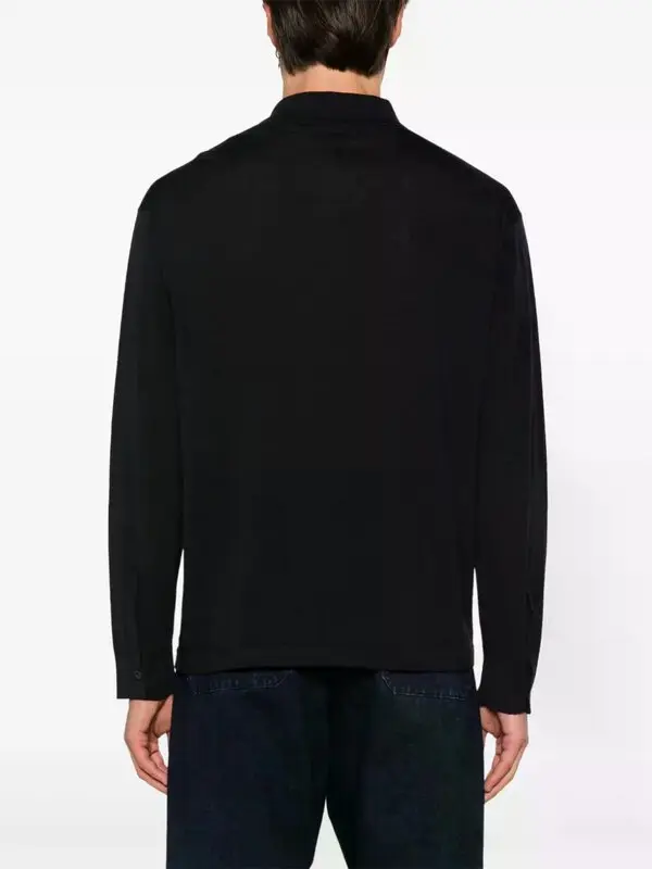 D4.0 Fine Knit Wool Cardigan - Black