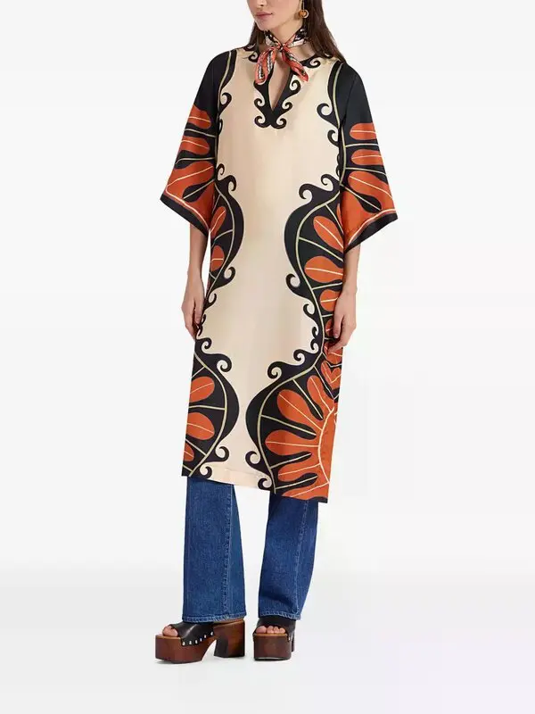 La DoubleJ Graphic Print Kaftan Dress