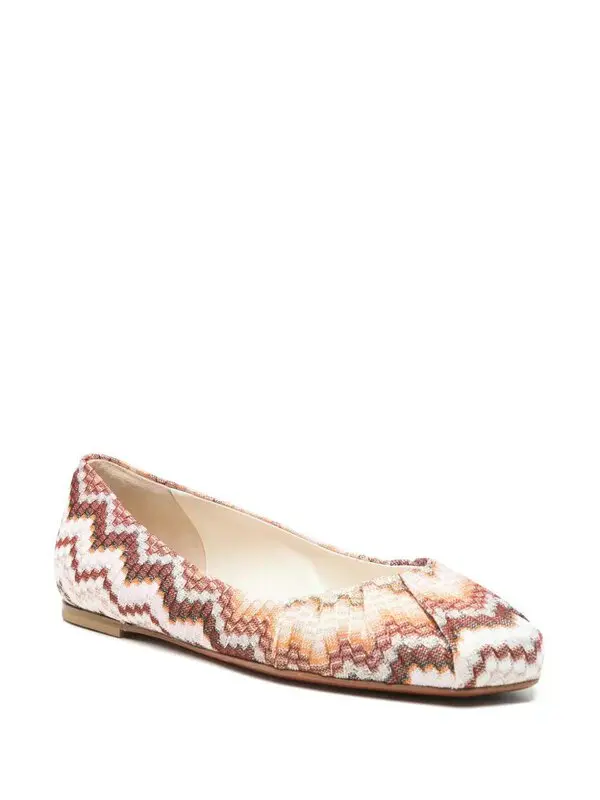 Missoni Zigzag Ballerina Flats - Brown