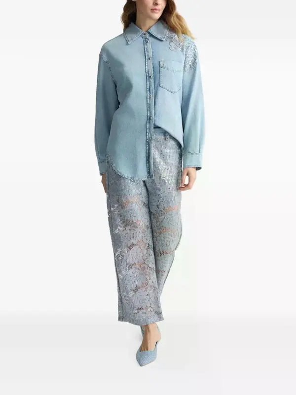 Liu Jo Floral Lace Sequined Jeans