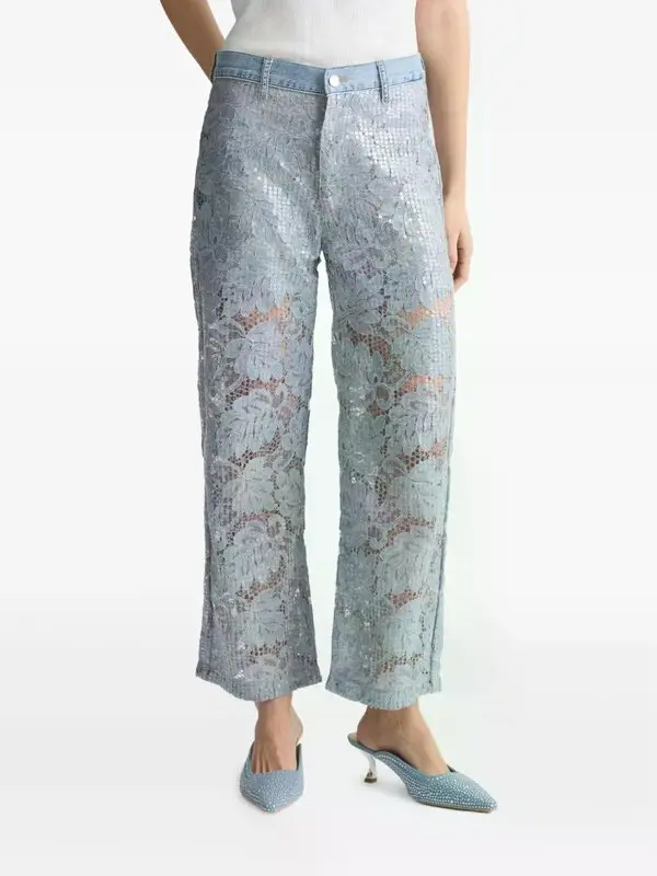 Liu Jo Floral Lace Sequined Jeans