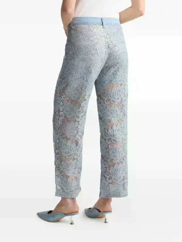 Liu Jo Floral Lace Sequined Jeans