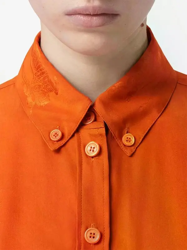 Burberry Logo-embroidered Silk Shirt