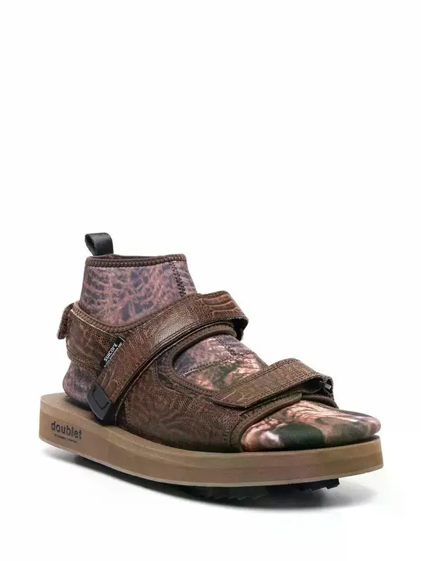 DOUBLET Dinosaur Layered Sandals - Brown