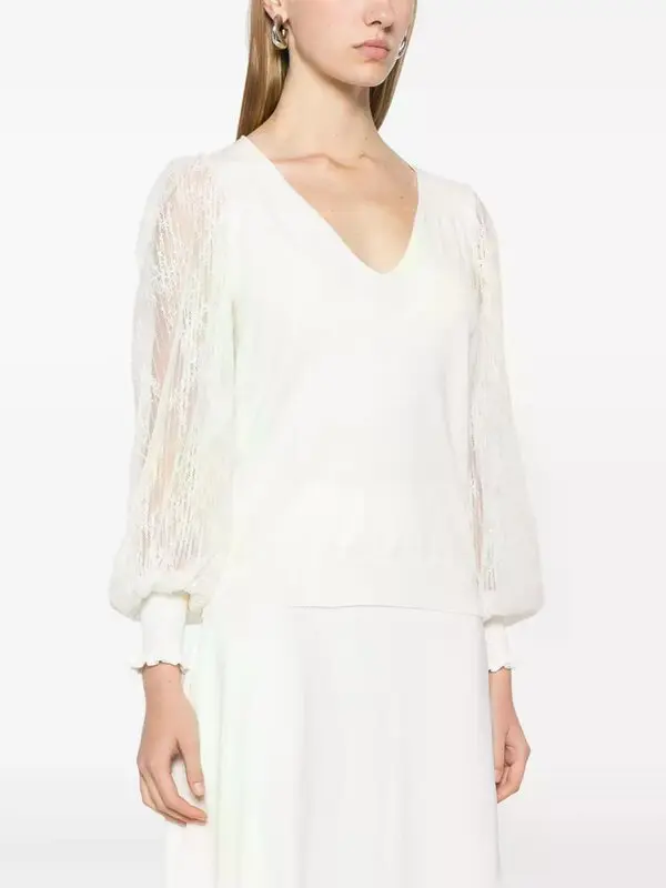 TWINSET Dual-use Lace-sleeve Sweater