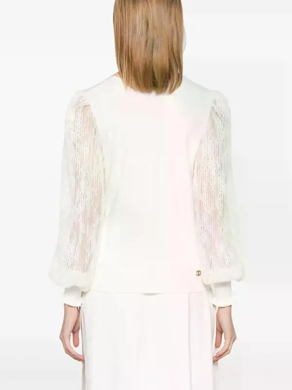 TWINSET Dual-use Lace-sleeve Sweater