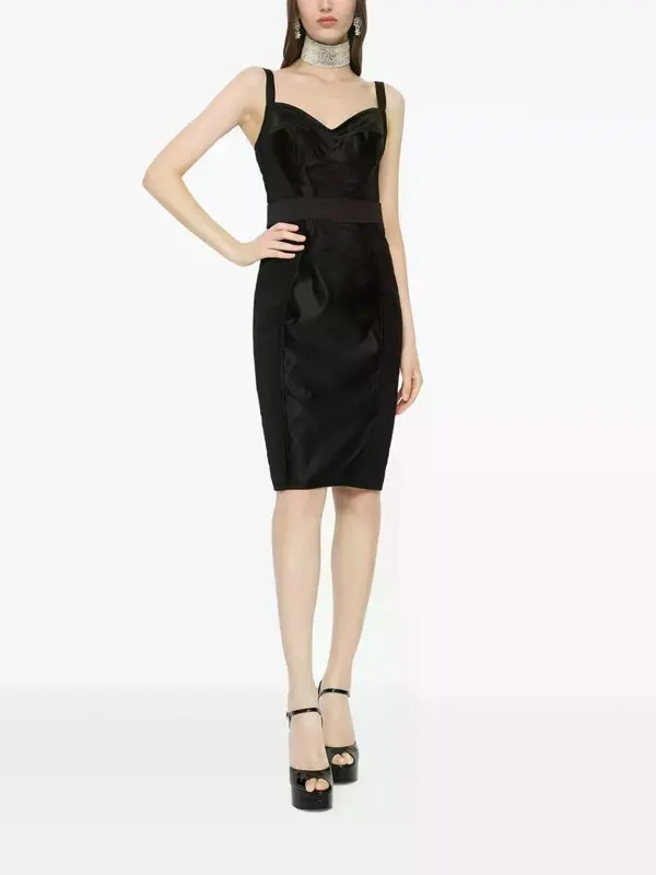 Dolce & Gabbana Floral-lace Corset Dress - Black