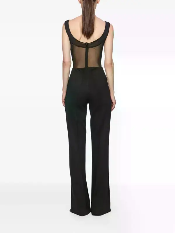 ATU BODY COUTURE Sleeveless Square Neck Mesh Bodysuit - Black