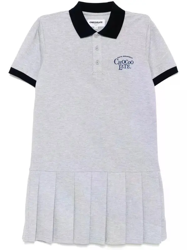 CHOCOOLATE Logo-embroidered Dress - Grey