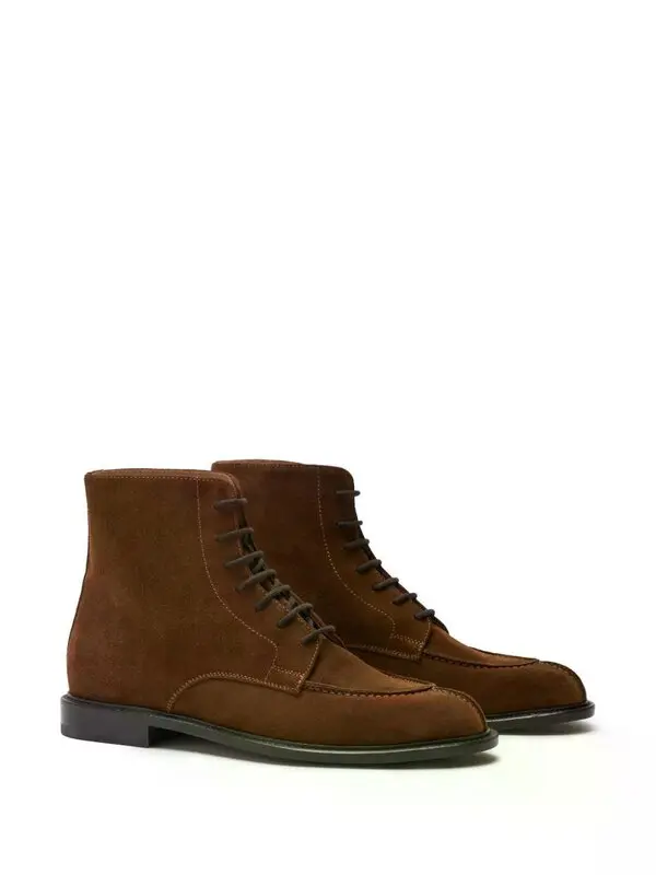 SCAROSSO Lace-up Suede Ankle Boots