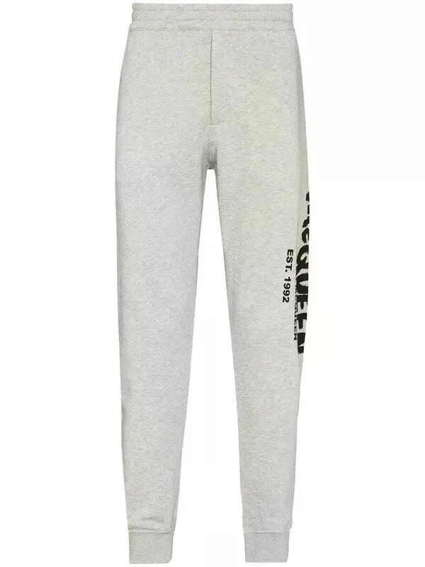 Alexander McQueen Graffiti-print Track Pants - Grey