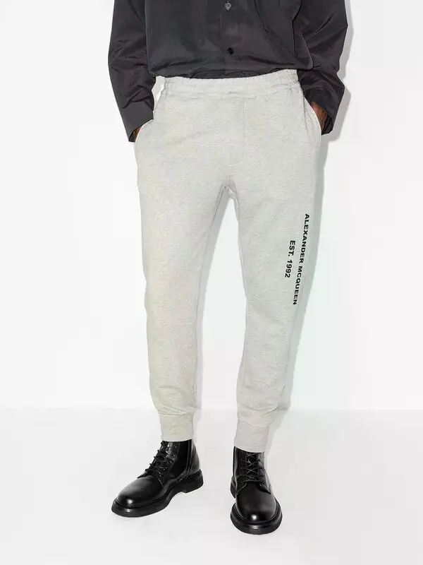 Alexander McQueen Graffiti-print Track Pants - Grey