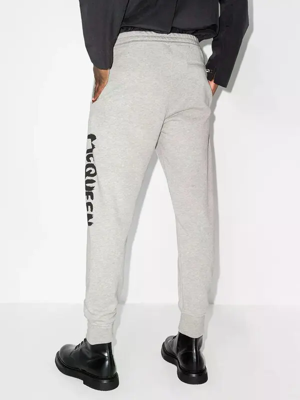 Alexander McQueen Graffiti-print Track Pants - Grey