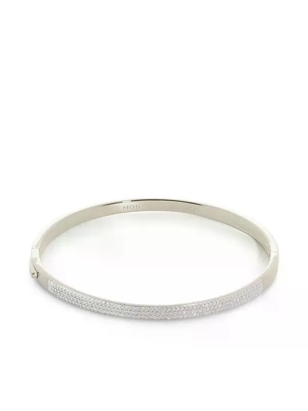 Monica Vinader Essential Diamond Pavé Bangle - Silver