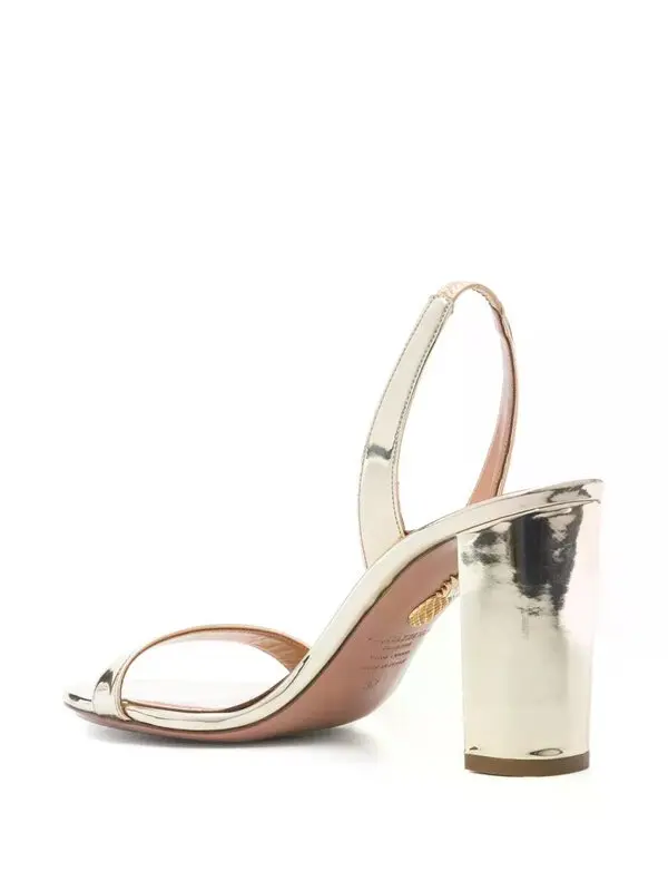 AQUAZZURA 85mm So Nude Metallic Leather Sandals