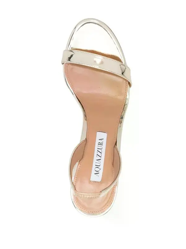 AQUAZZURA 85mm So Nude Metallic Leather Sandals