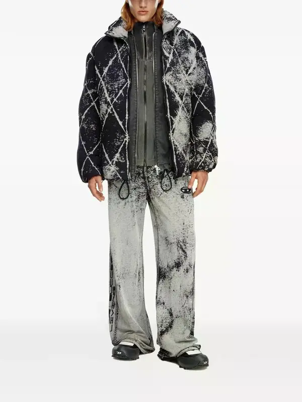 DIESEL® Geometric-pattern Print Bomber Jacket