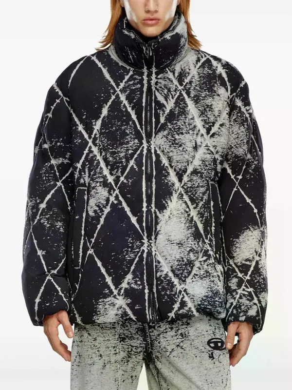 DIESEL® Geometric-pattern Print Bomber Jacket
