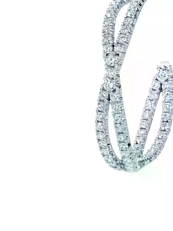 Kwiat 18kt White Gold Diamond Hoop Earrings - Silver