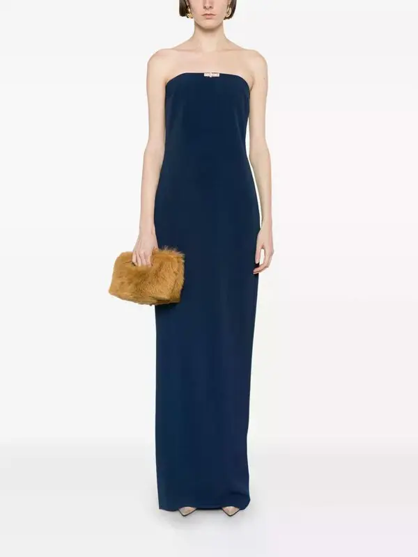 Elisabetta Franchi Strapless Maxi Dress With Rhinestone Embellishment