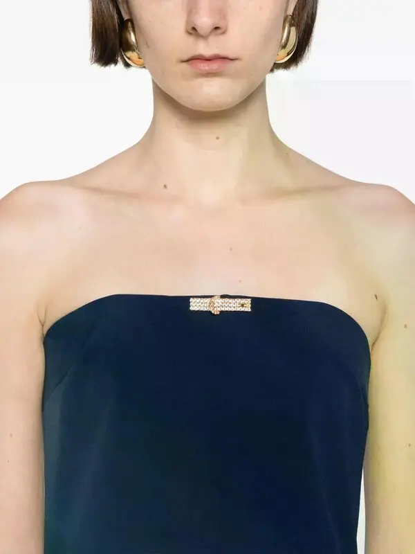 Elisabetta Franchi Strapless Maxi Dress With Rhinestone Embellishment