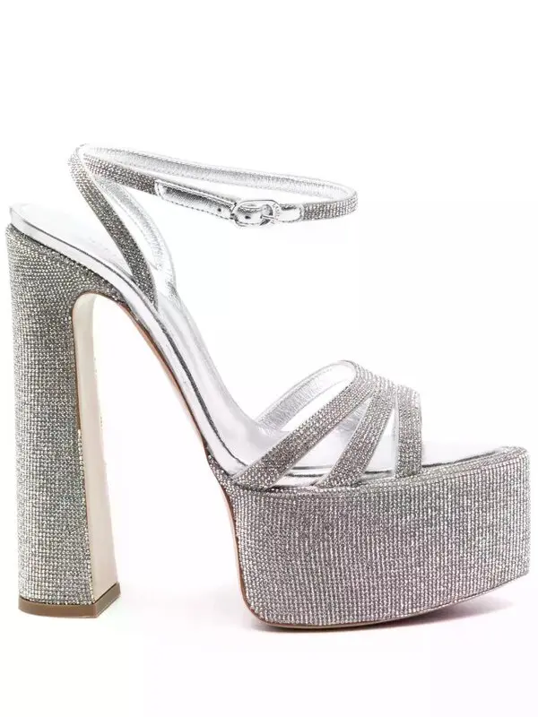 LE SILLA Nina Crystal-embellished Platform Sandals - Silver
