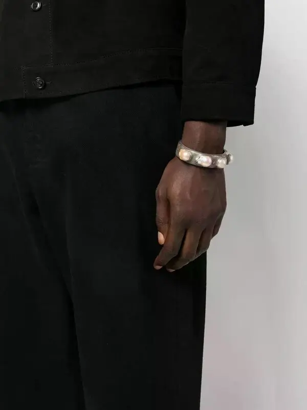 PARTS OF FOUR Sistema Pearl-inset Bracelet - Silver