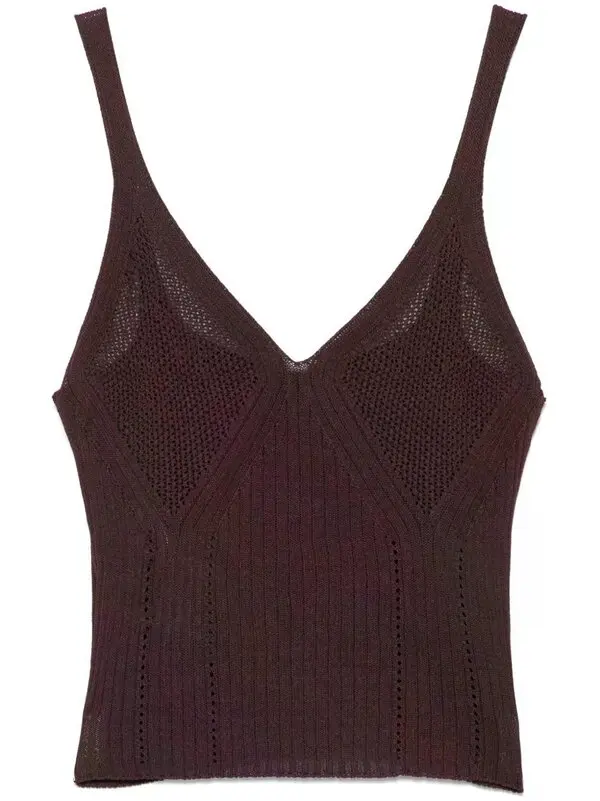 TWINSET Knitted Tank Top With Logo Plaque