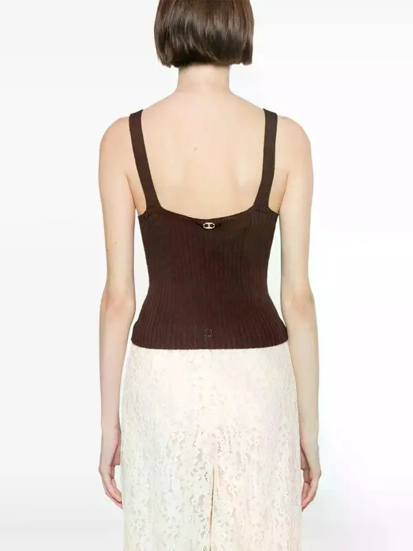 TWINSET Knitted Tank Top With Logo Plaque