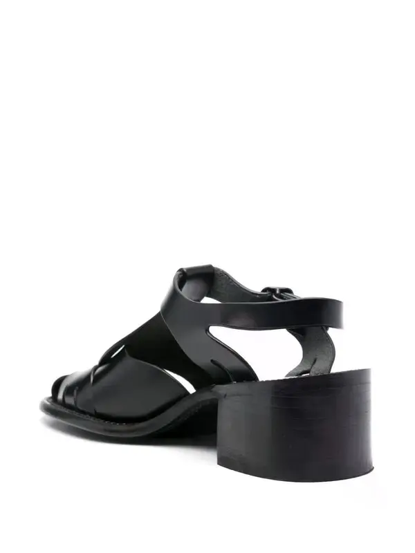 Hereu Pesca Leather Sandals - Black
