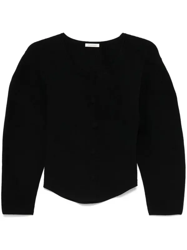 BY MALENE BIRGER Francinas V-neck Ribbed Knit Sweater - Black