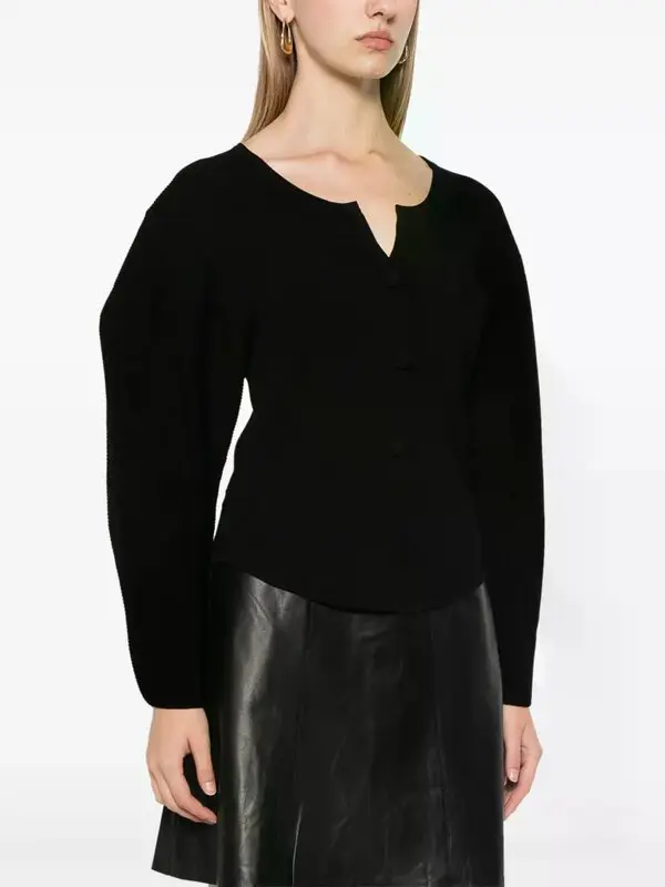 BY MALENE BIRGER Francinas V-neck Ribbed Knit Sweater - Black