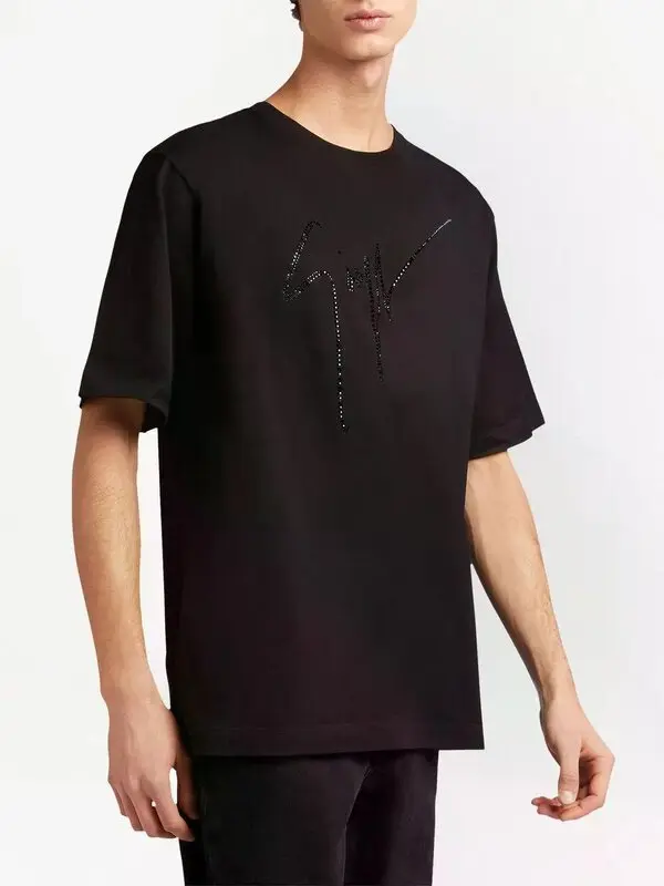 GIUSEPPE ZANOTTI Lr-23 Rhinestone-embellished Logo T-shirt
