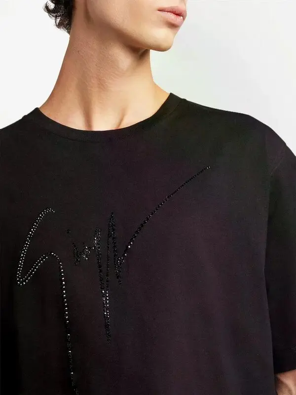 GIUSEPPE ZANOTTI Lr-23 Rhinestone-embellished Logo T-shirt