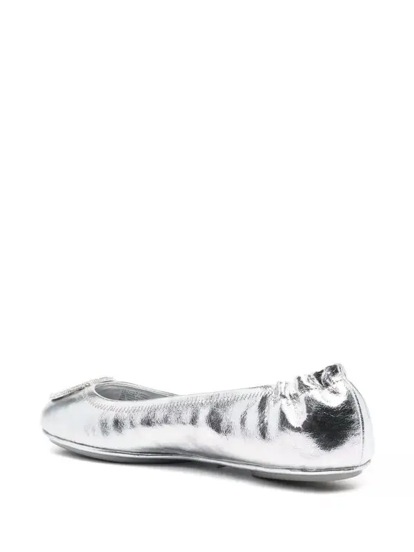 Tory Burch Minnie Travel Ballet Flats - Silver