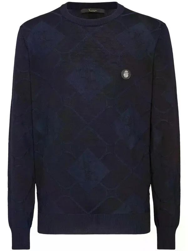 BILLIONAIRE Intarsia-knit Jumper - Blue