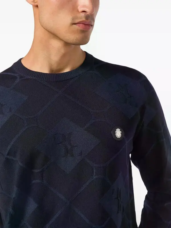 BILLIONAIRE Intarsia-knit Jumper - Blue