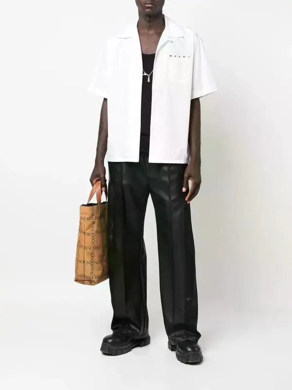 Marni Logo-print Poplin Bowling Shirt - White