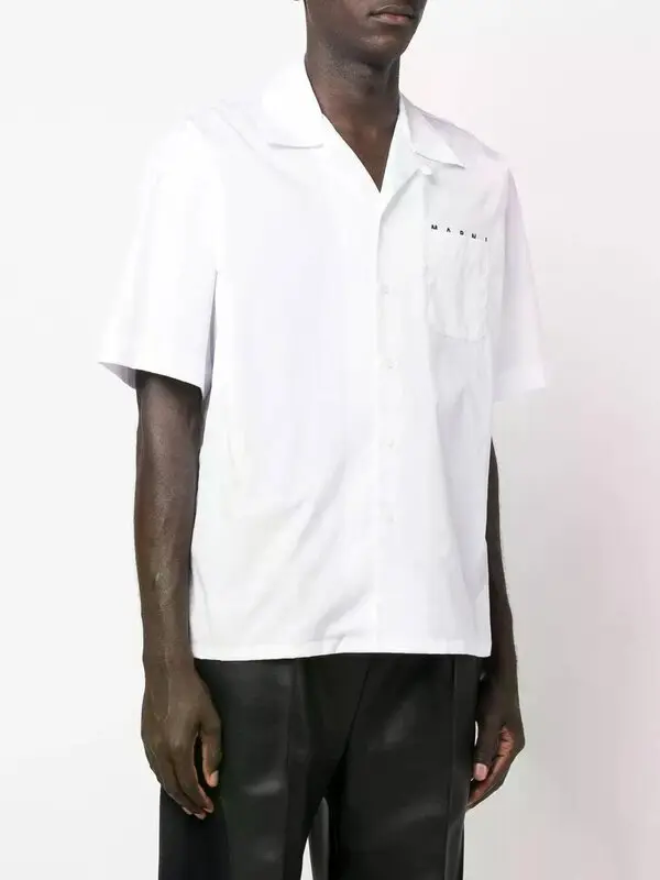 Marni Logo-print Poplin Bowling Shirt - White
