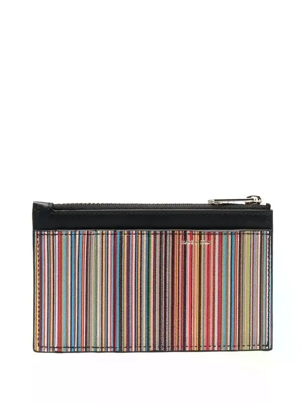 Paul Smith Artist Stripe-print Zipped Cardholder - Black