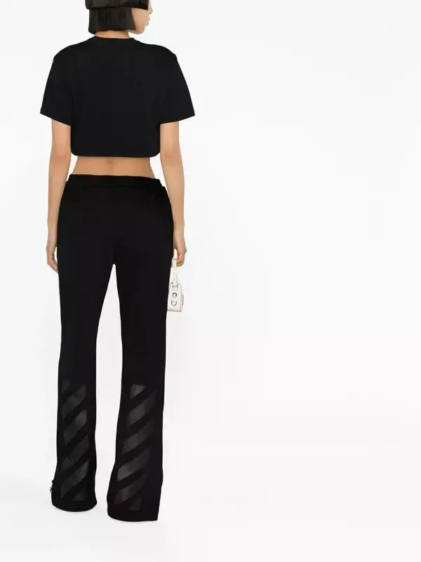Off-White Diag-print Cotton Track Pants - Black