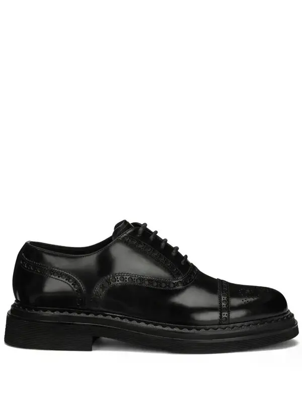 Dolce & Gabbana Brushed Calfskin Oxford Shoes With Brogue Detailing