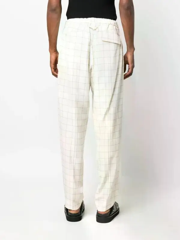 Undercover Windowpane Print Wide-leg Trousers